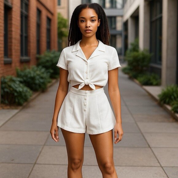 ANNA USA | Other | Vintage Anna Usa Skort Set Juniors Small Cream Crop ...